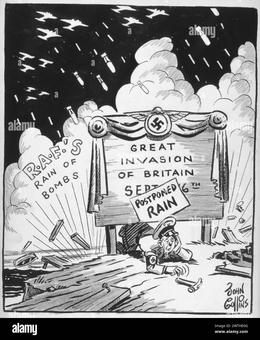Cartoon - Stormy Weather. John Collins (1917-2007 Stock Photo - Alamy