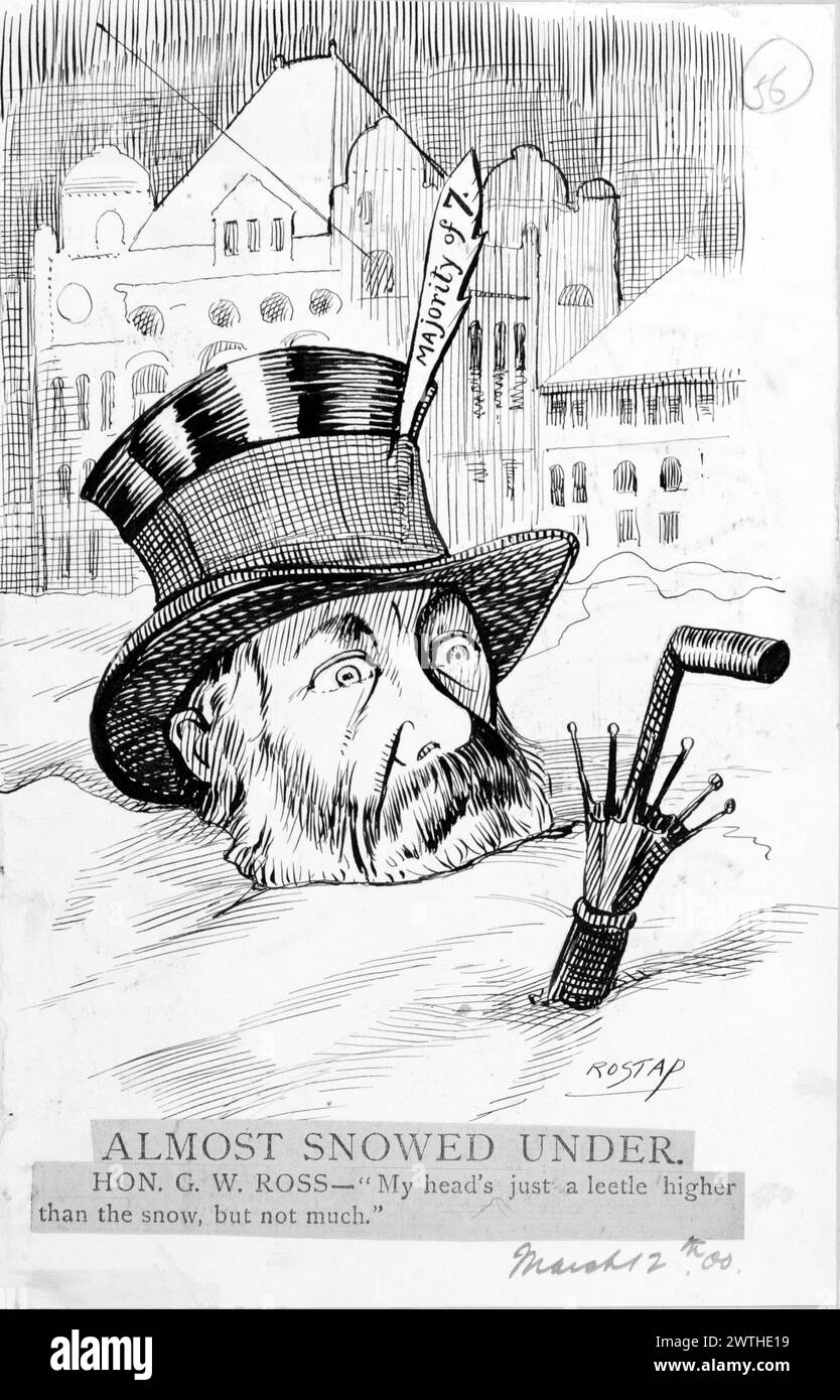 Cartoon - Almost Snowed Under Rostap (1866-1949 Stock Photo - Alamy