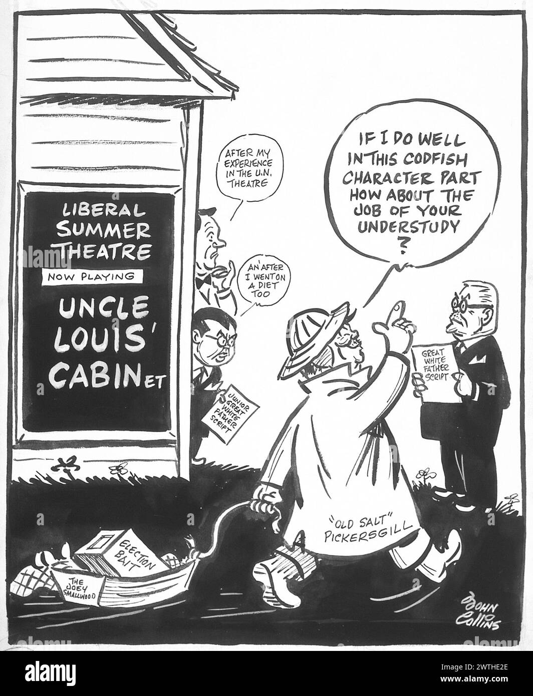 Cartoon - From Prompter's Box to Star. John Collins (1917-2007 Stock ...