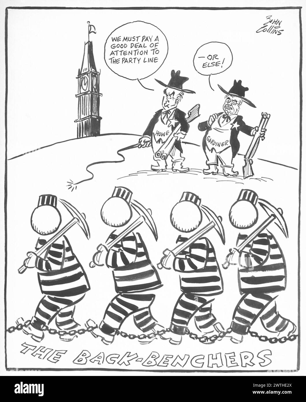 Cartoon - The Chain Gang. John Collins (1917-2007 Stock Photo - Alamy