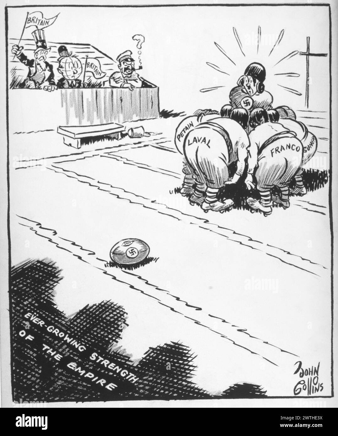 Cartoon - Hitler's Huddle. John Collins (1917-2007 Stock Photo - Alamy