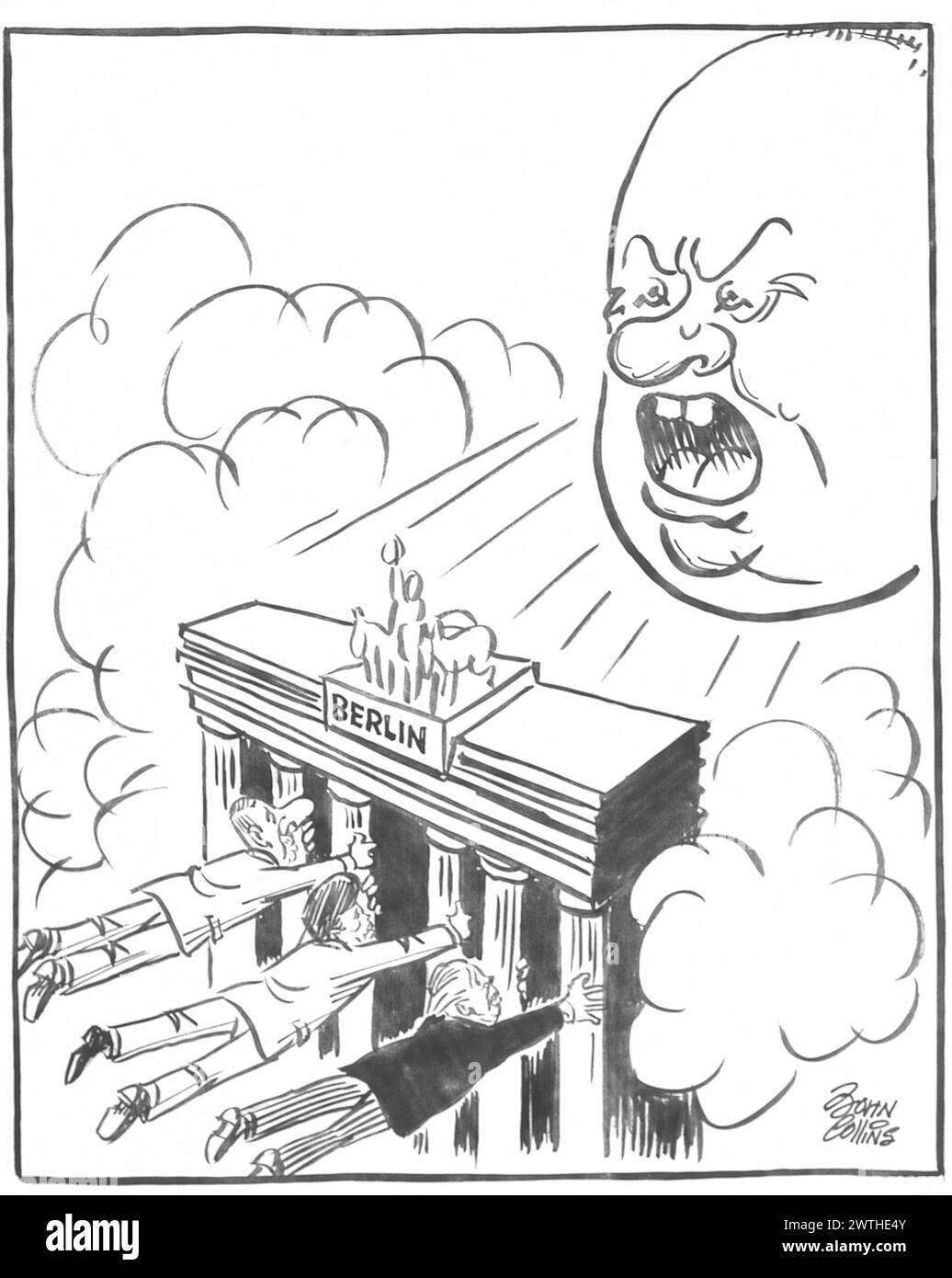 Cartoon - "I'll Huff and I'll Puff-". John Collins (1917-2007 Stock ...