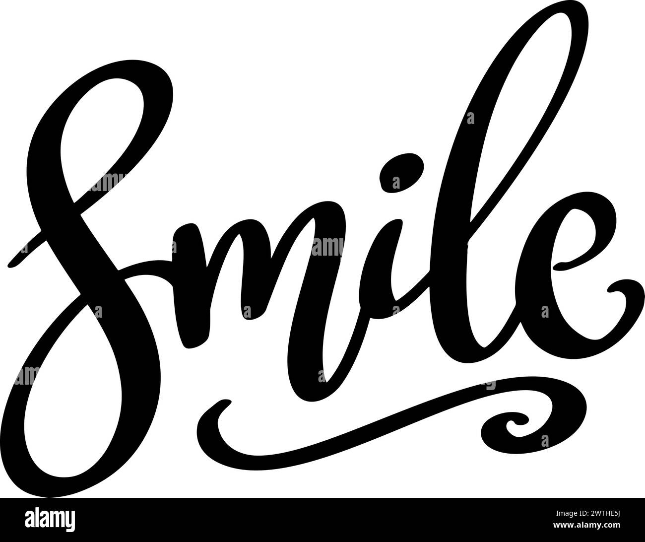 Smile. Lettering phrase isolated on white background Stock Vector Image ...