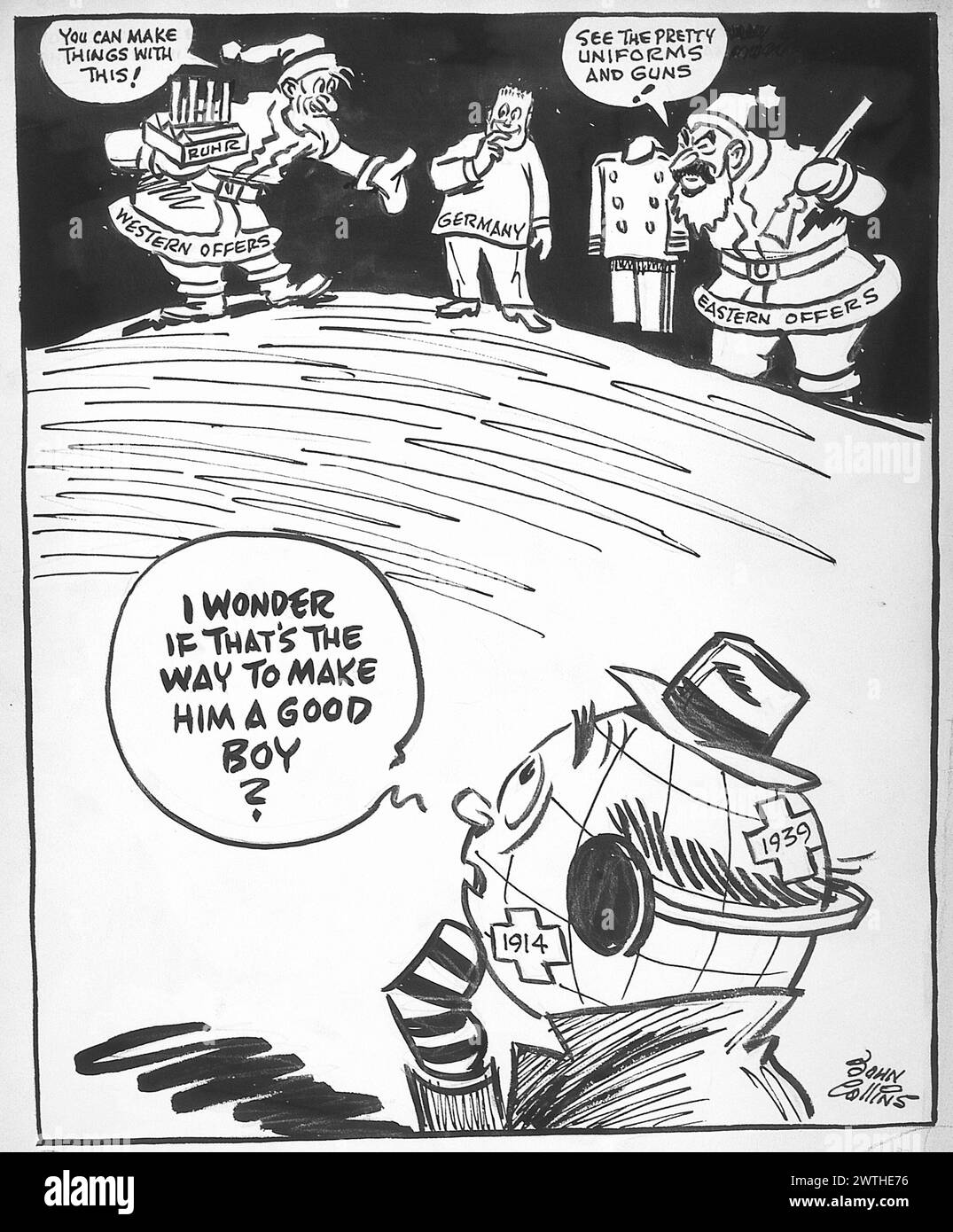 Cartoon - Santa Claus Competition. John Collins (1917-2007 Stock Photo ...