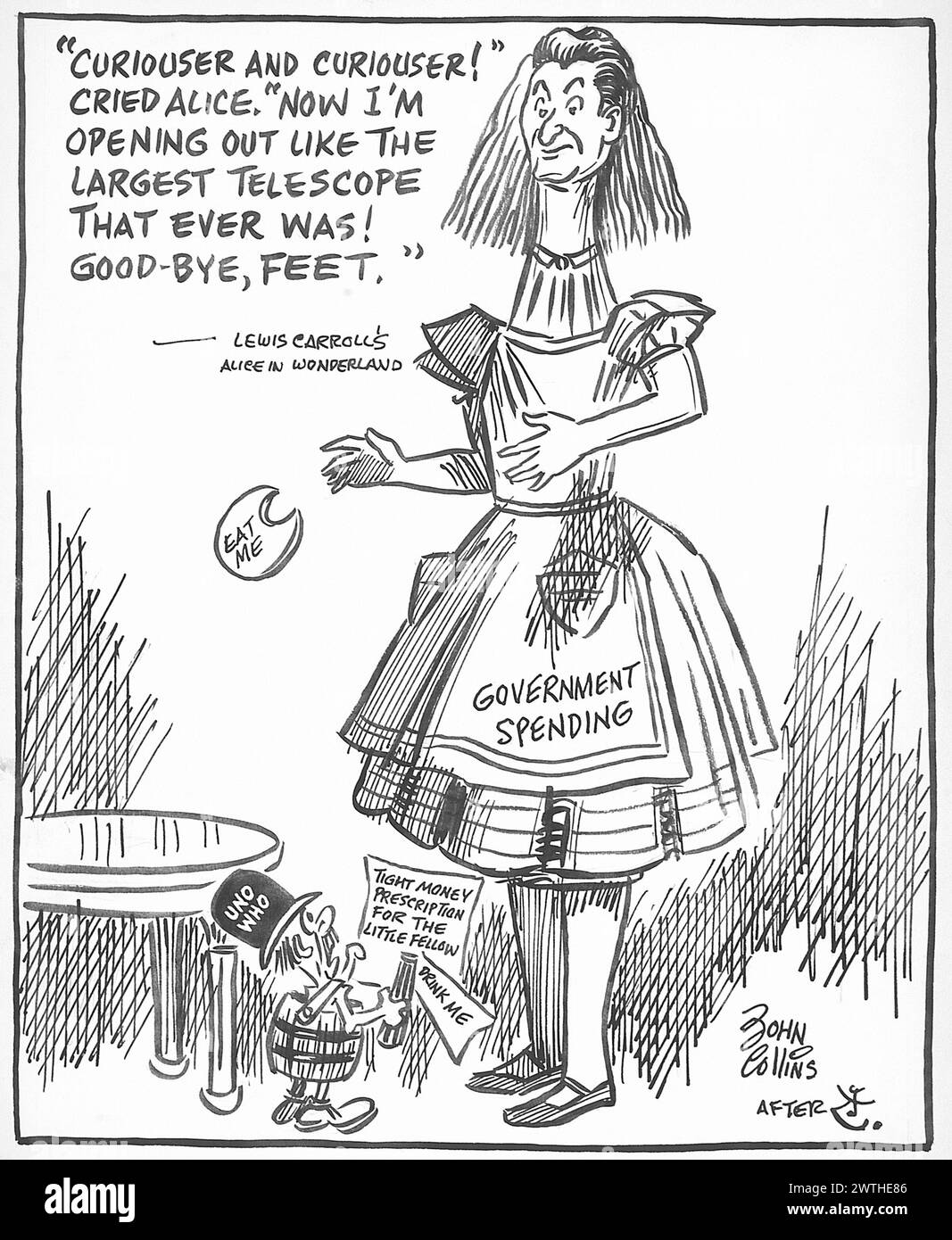 Cartoon - Walter in Wonderland. John Collins (1917-2007 Stock Photo - Alamy