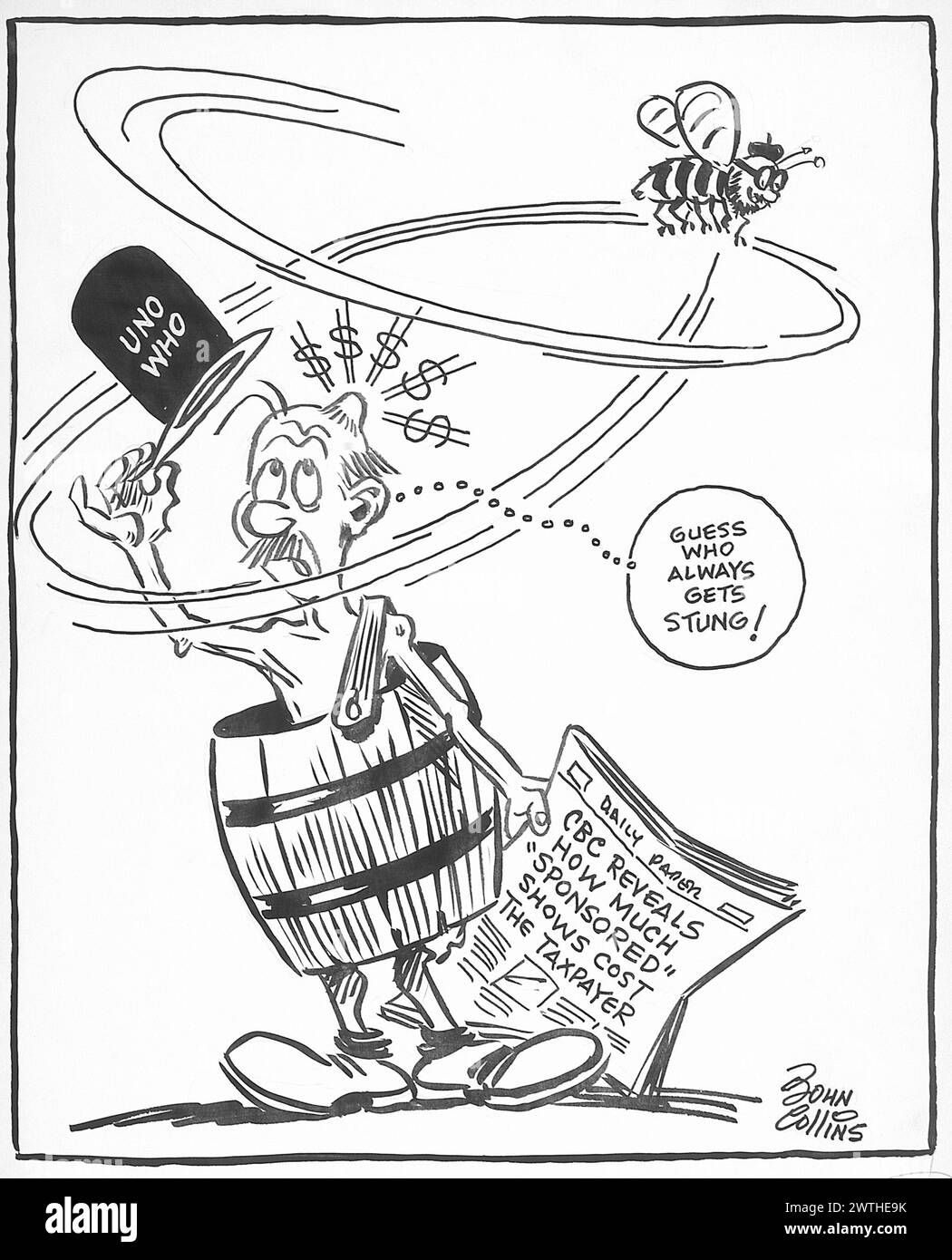 Cartoon - The C bee C. John Collins (1917-2007 Stock Photo - Alamy