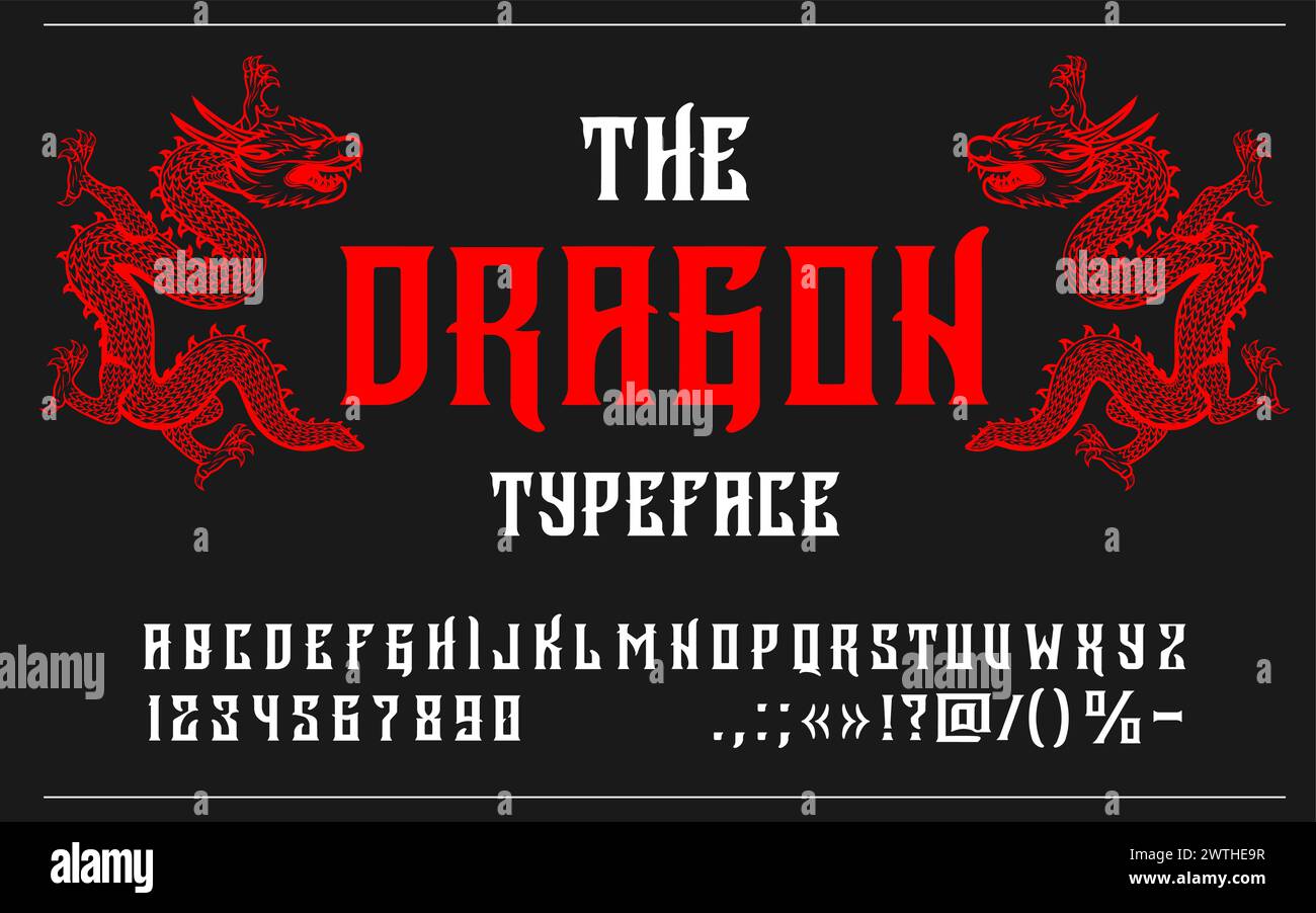 Asian medieval font, Japanese or Chinese type, fantasy typeface ...