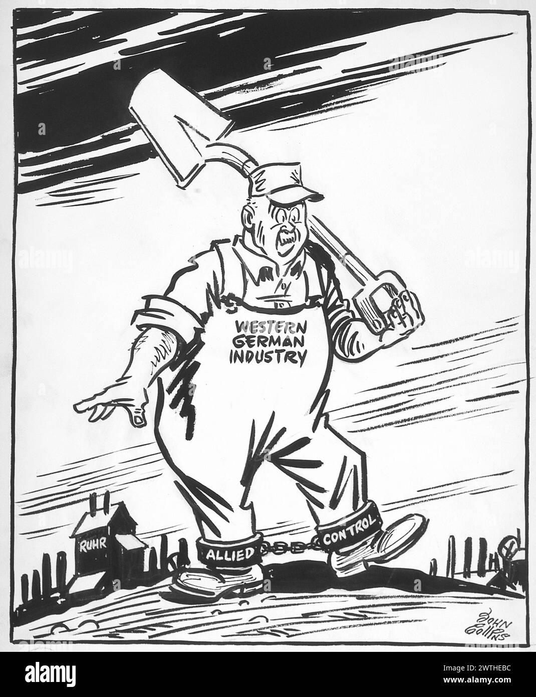 Cartoon - Get Him on His Feet-But Don't Let Him Goose-Step. John ...