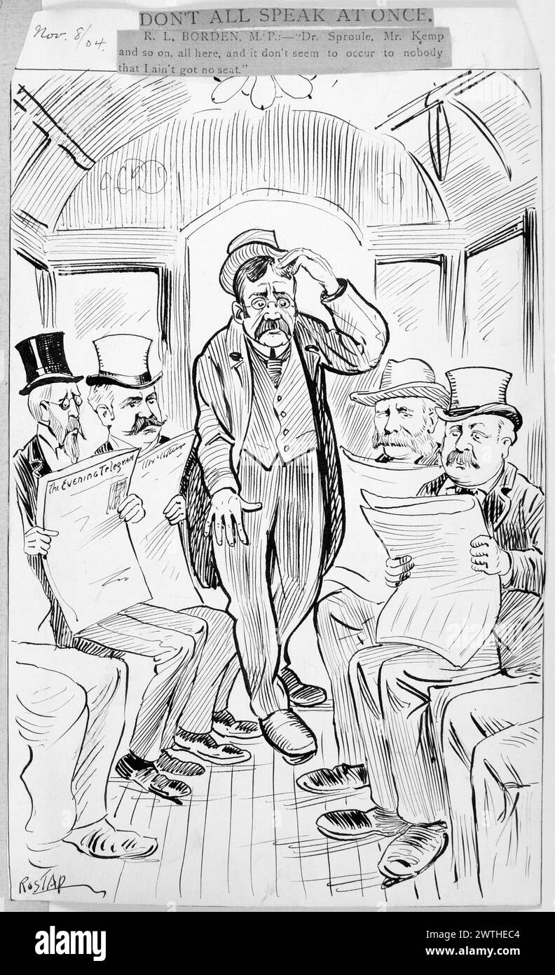 Cartoon - Don't All Speak At Once Rostap (1866-1949 Stock Photo - Alamy