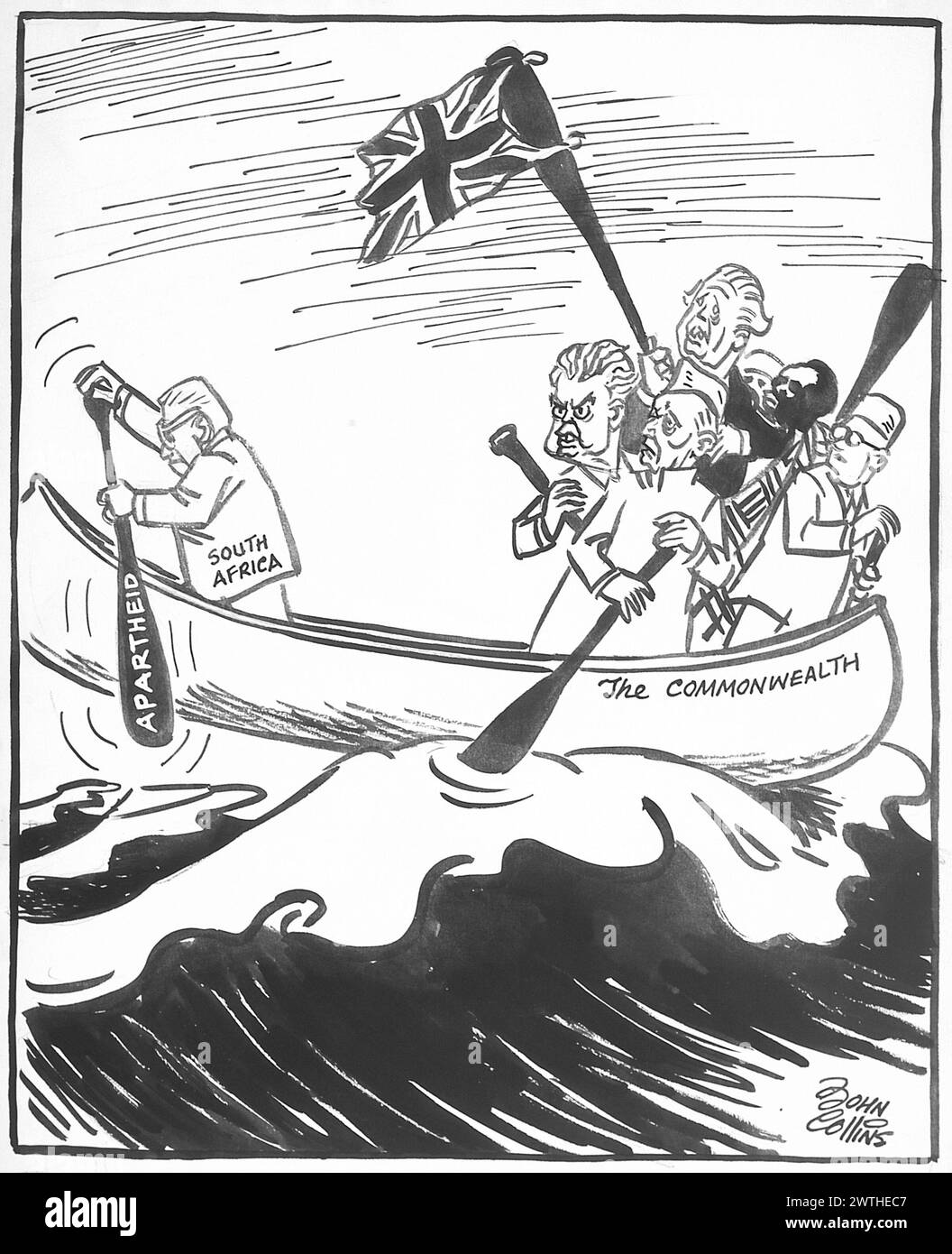 Cartoon - Rocking the Boat. John Collins (1917-2007 Stock Photo - Alamy