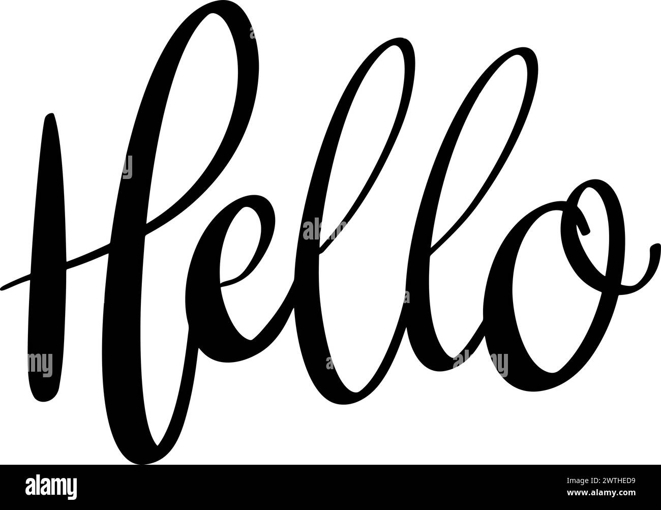 Hello. Lettering phrase isolated on white background. Vector ...