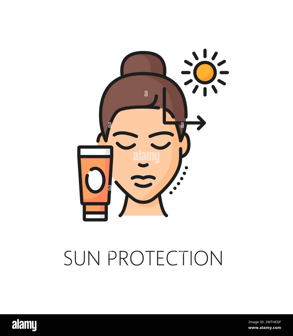 Sunburn woman cream Stock Vector Images - Alamy