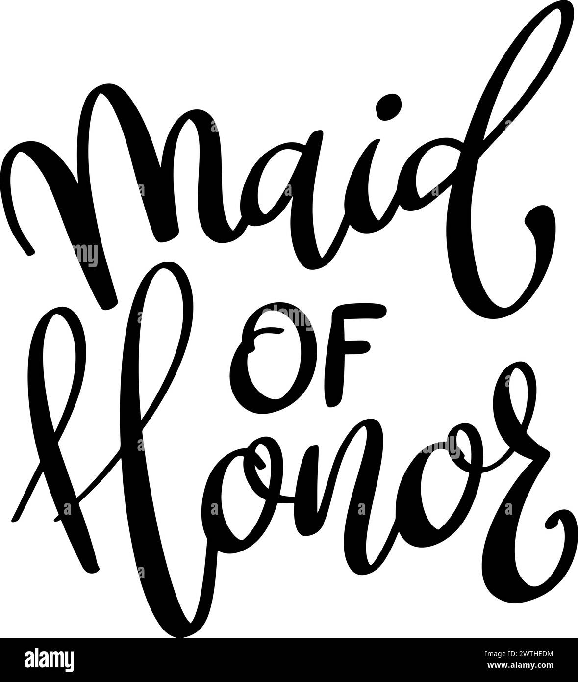 Made of honor. Lettering phrase isolated on white background. Vector ...