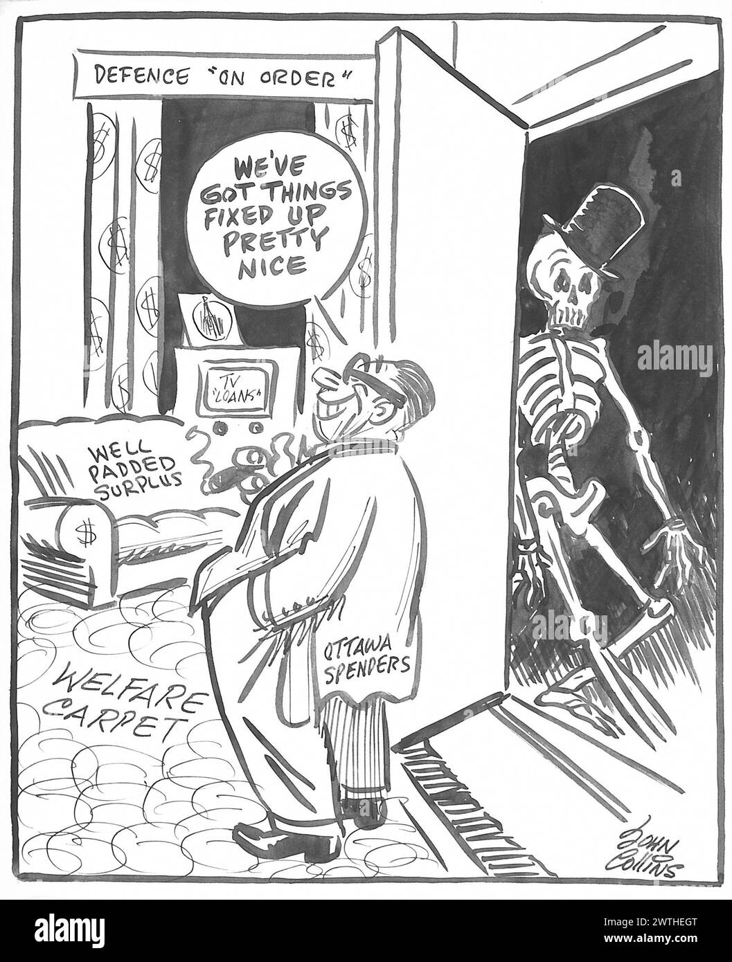 Cartoon - Skeleton in the Closet. John Collins (1917-2007 Stock Photo ...