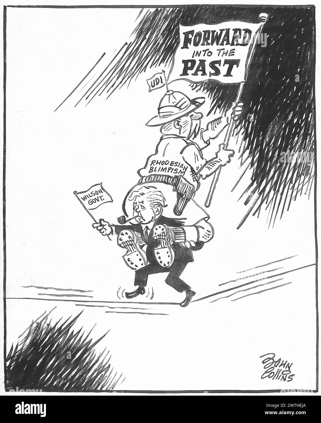 Cartoon - White Man's Burden. John Collins (1917-2007 Stock Photo - Alamy