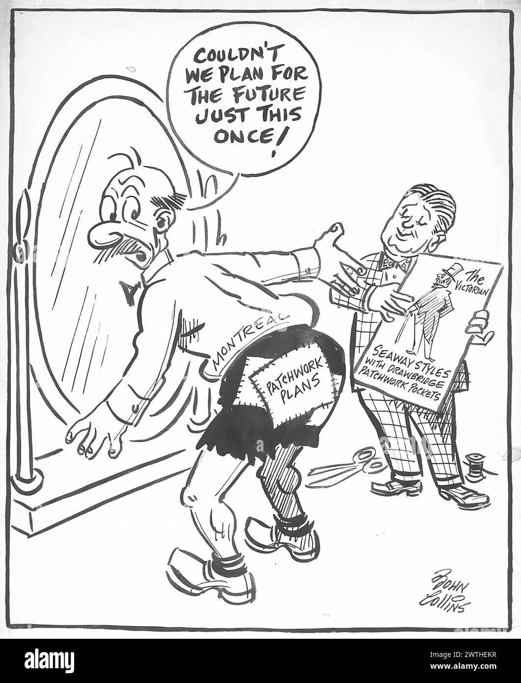 Cartoon - We're Already Too Big for Our Bridges. John Collins (1917 ...