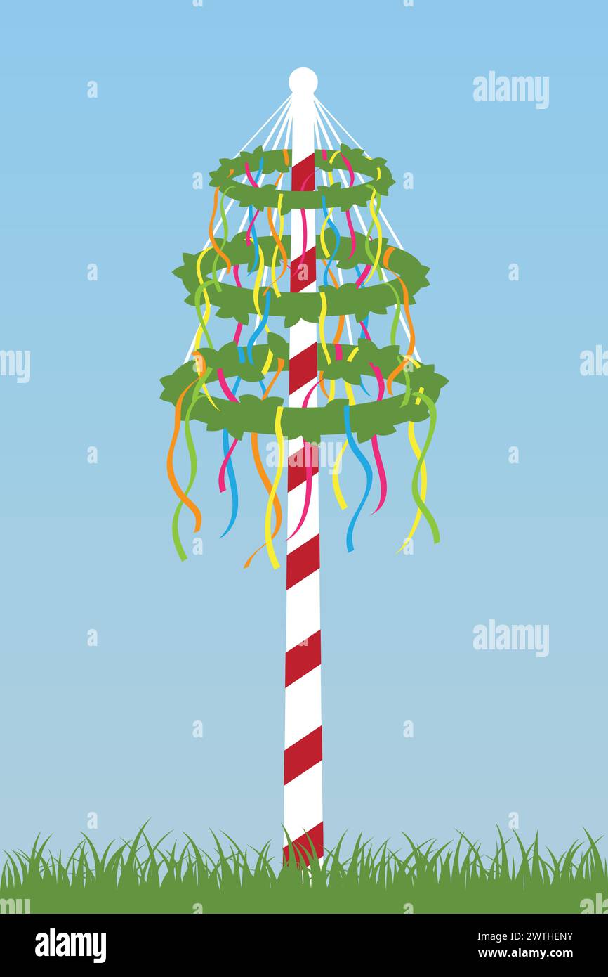 Maypole illustration Stock Vector Images - Alamy