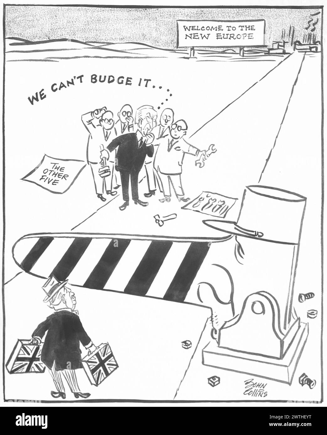 Cartoon - Checkpoint Charlie. John Collins (1917-2007 Stock Photo - Alamy