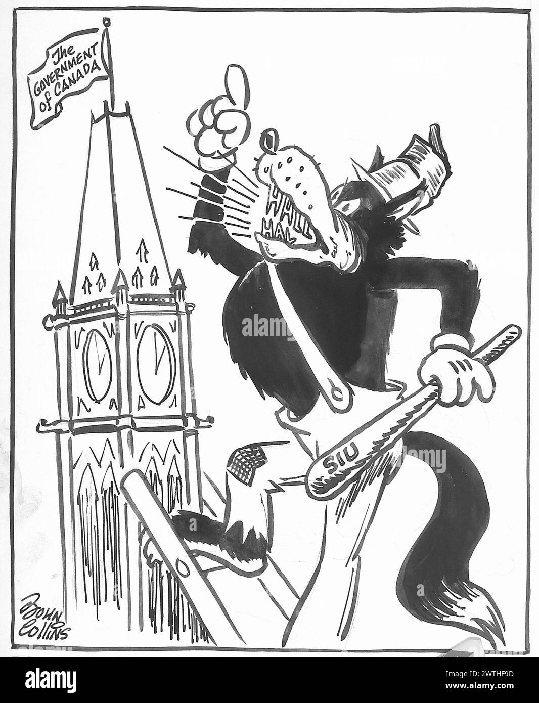 Cartoon - "I'll Huff and I'll Puff-". John Collins (1917-2007 Stock ...