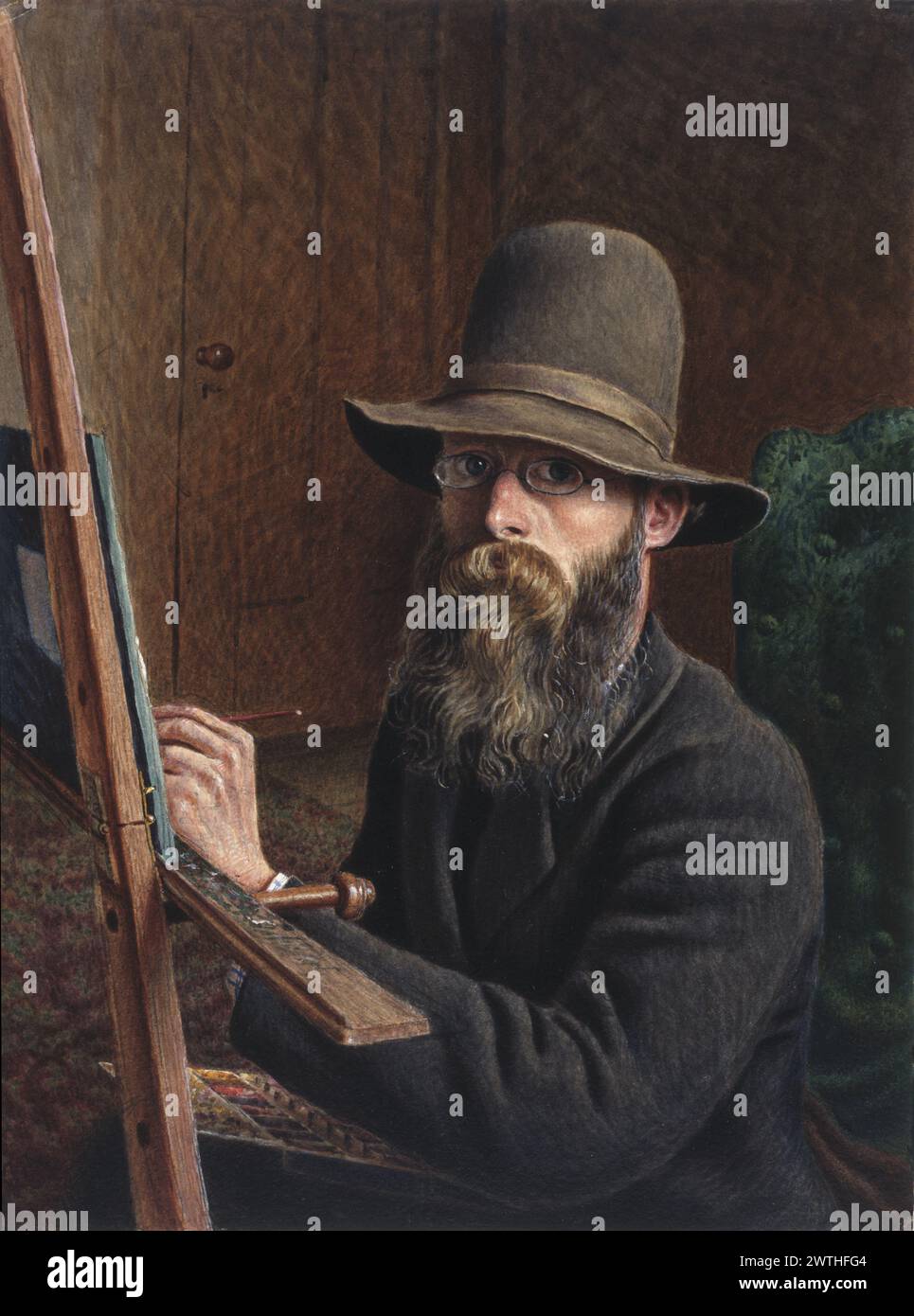Watercolour - Self-Portrait William Hind (1833-1889 Stock Photo - Alamy