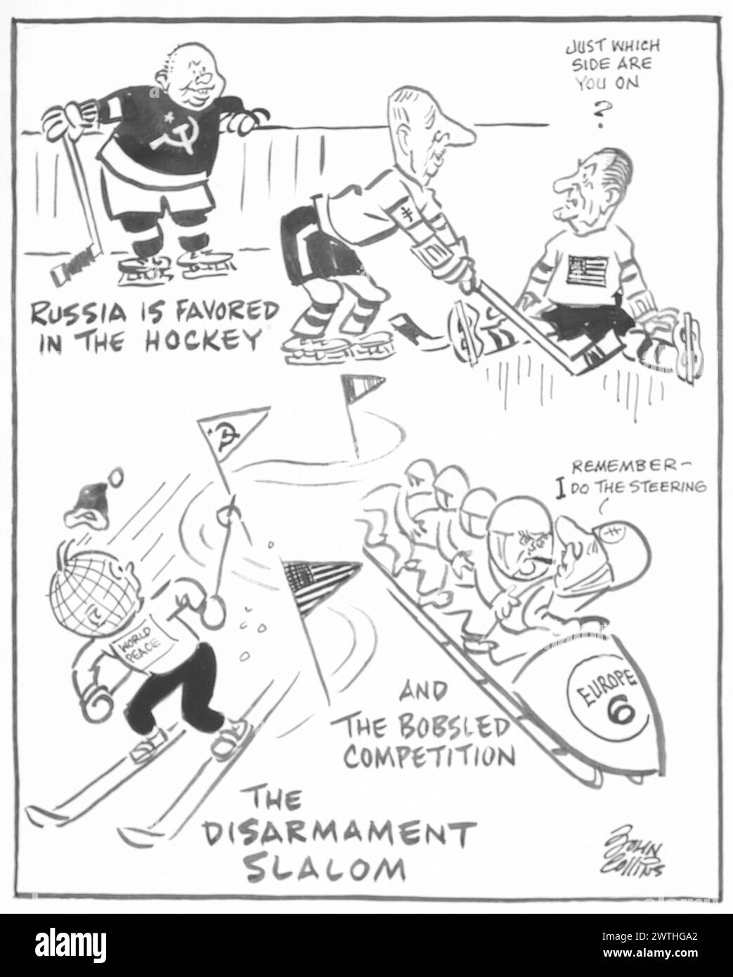 Cartoon - Winter Olympics. John Collins (1917-2007 Stock Photo - Alamy