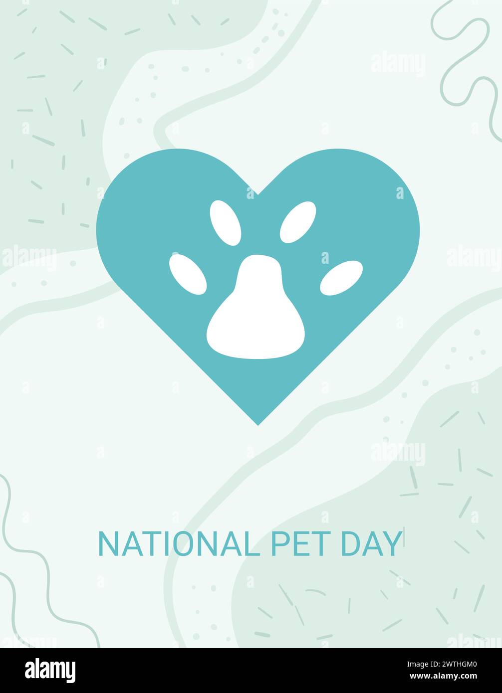National Pet Day banner. Domestic animal holiday design greeting card ...