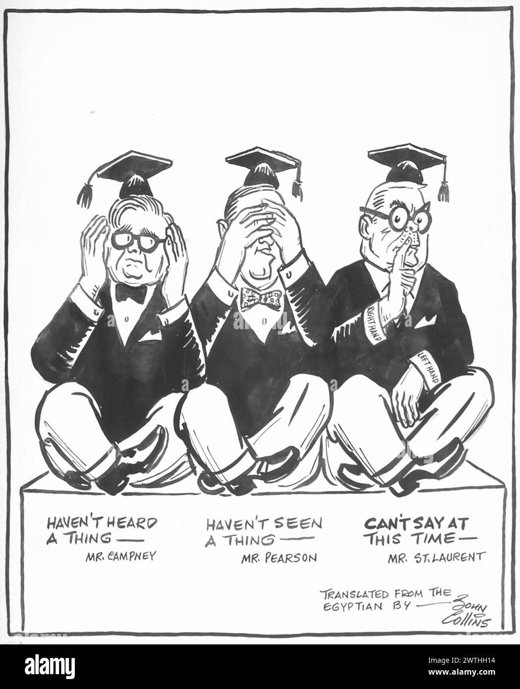 Cartoon - "Harvard" Graduates. John Collins (1917-2007 Stock Photo - Alamy