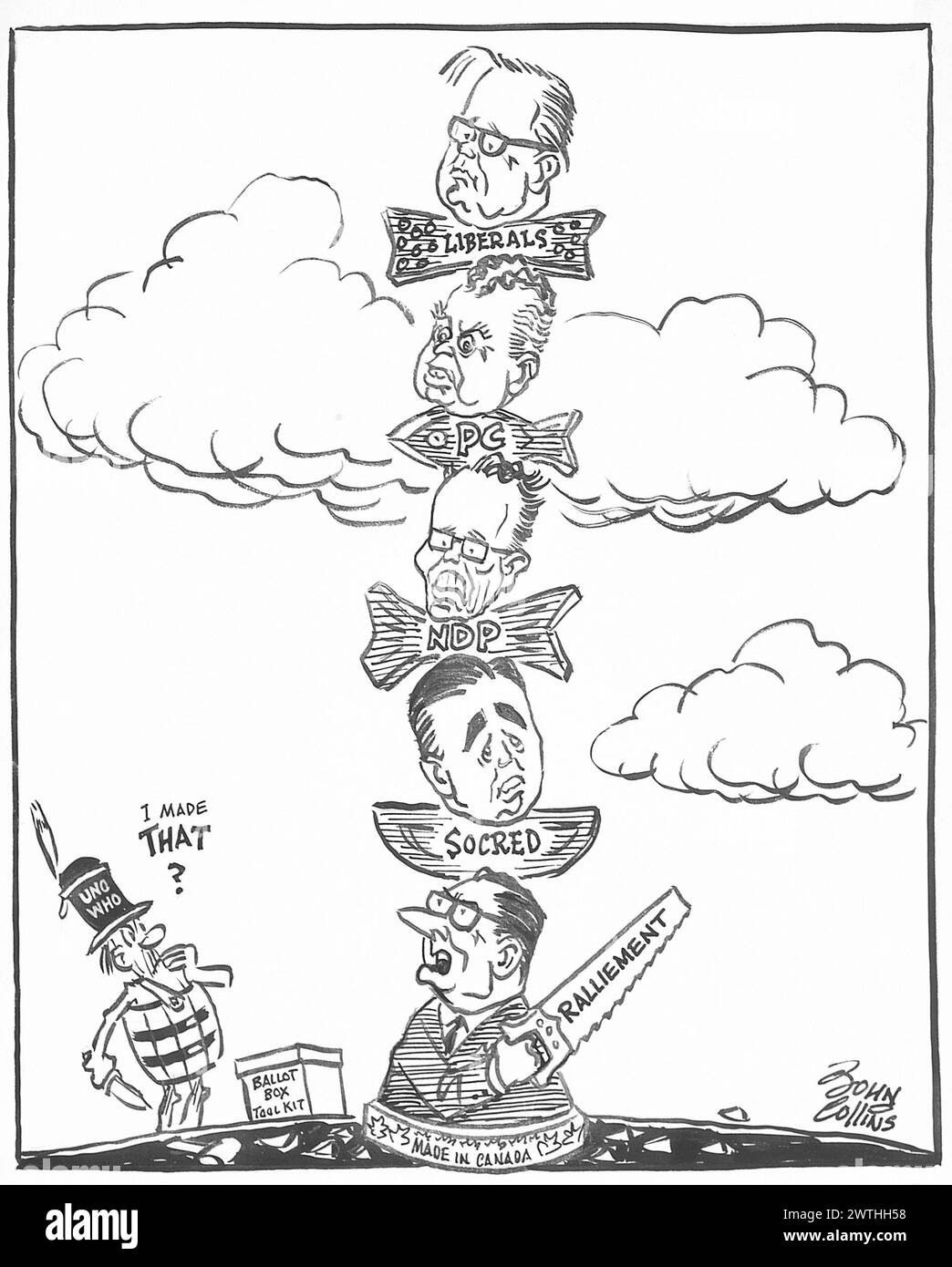 Cartoon - Low Man on the Totem Pole. John Collins (1917-2007 Stock ...
