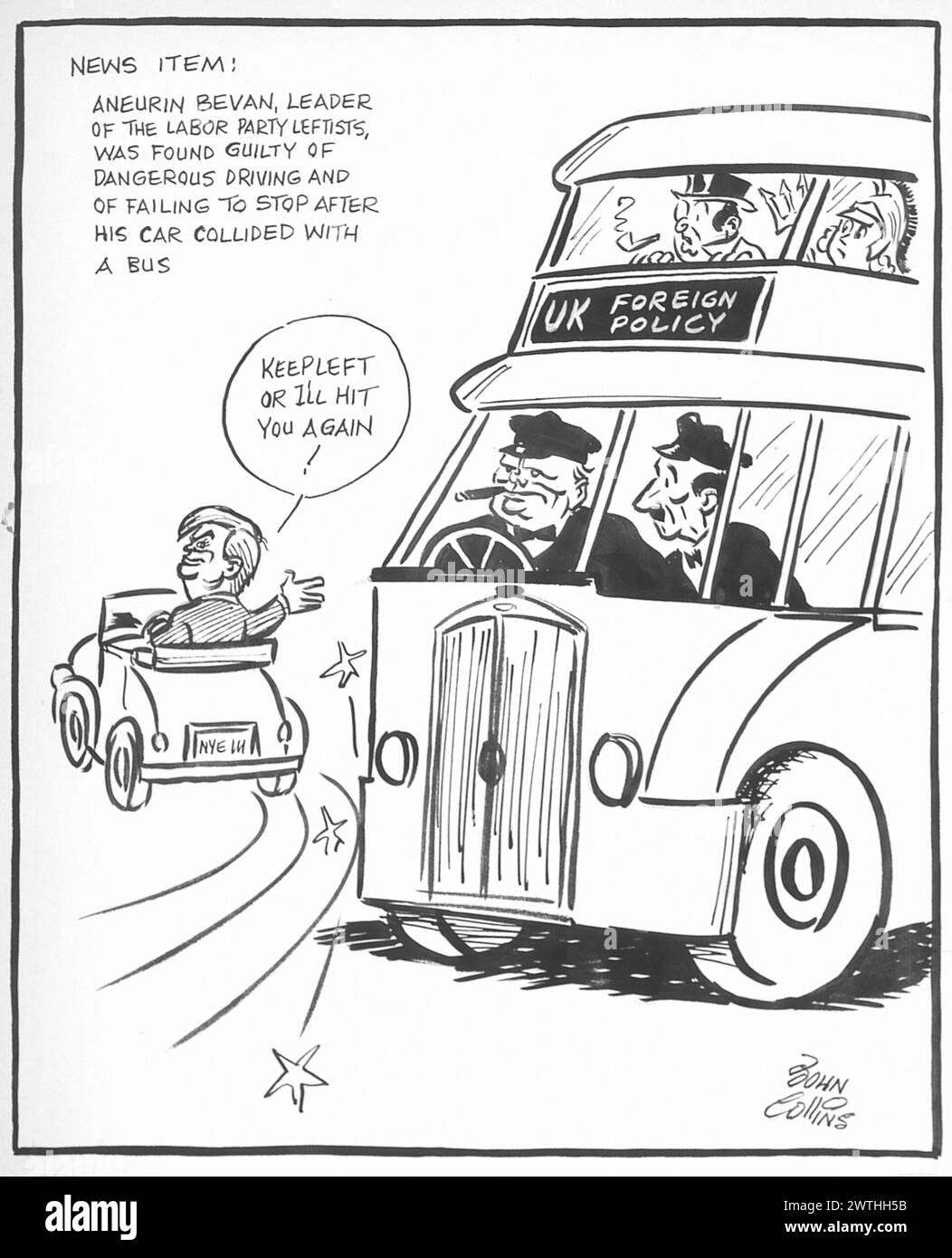 Cartoon - Hit and Run Driver. John Collins (1917-2007 Stock Photo - Alamy