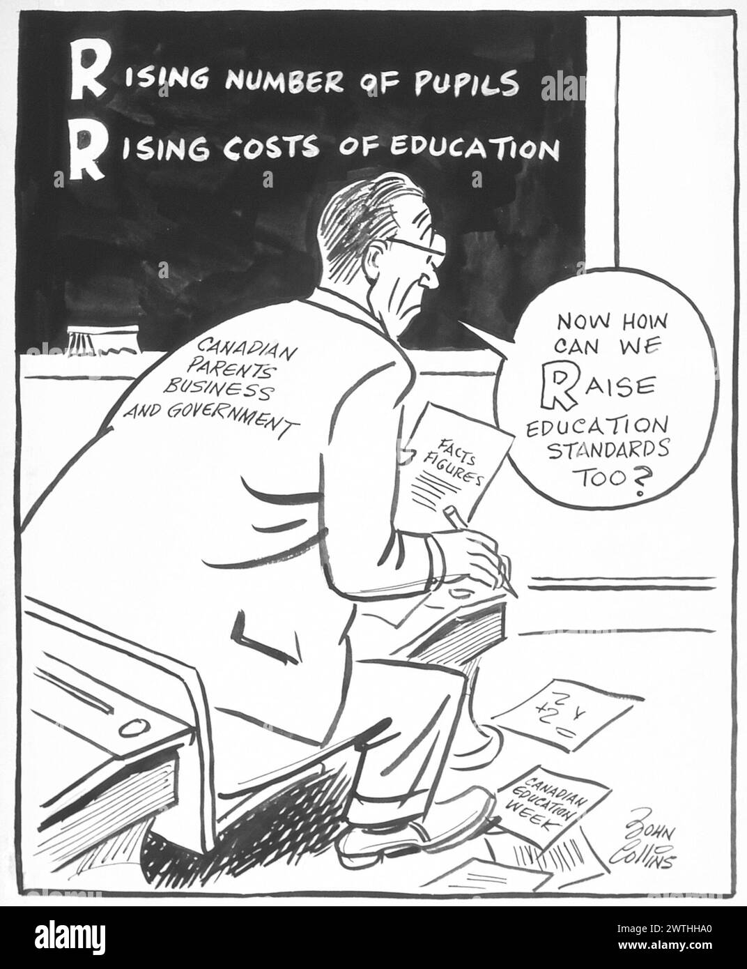 Cartoon - The Three R's. John Collins (1917-2007 Stock Photo - Alamy