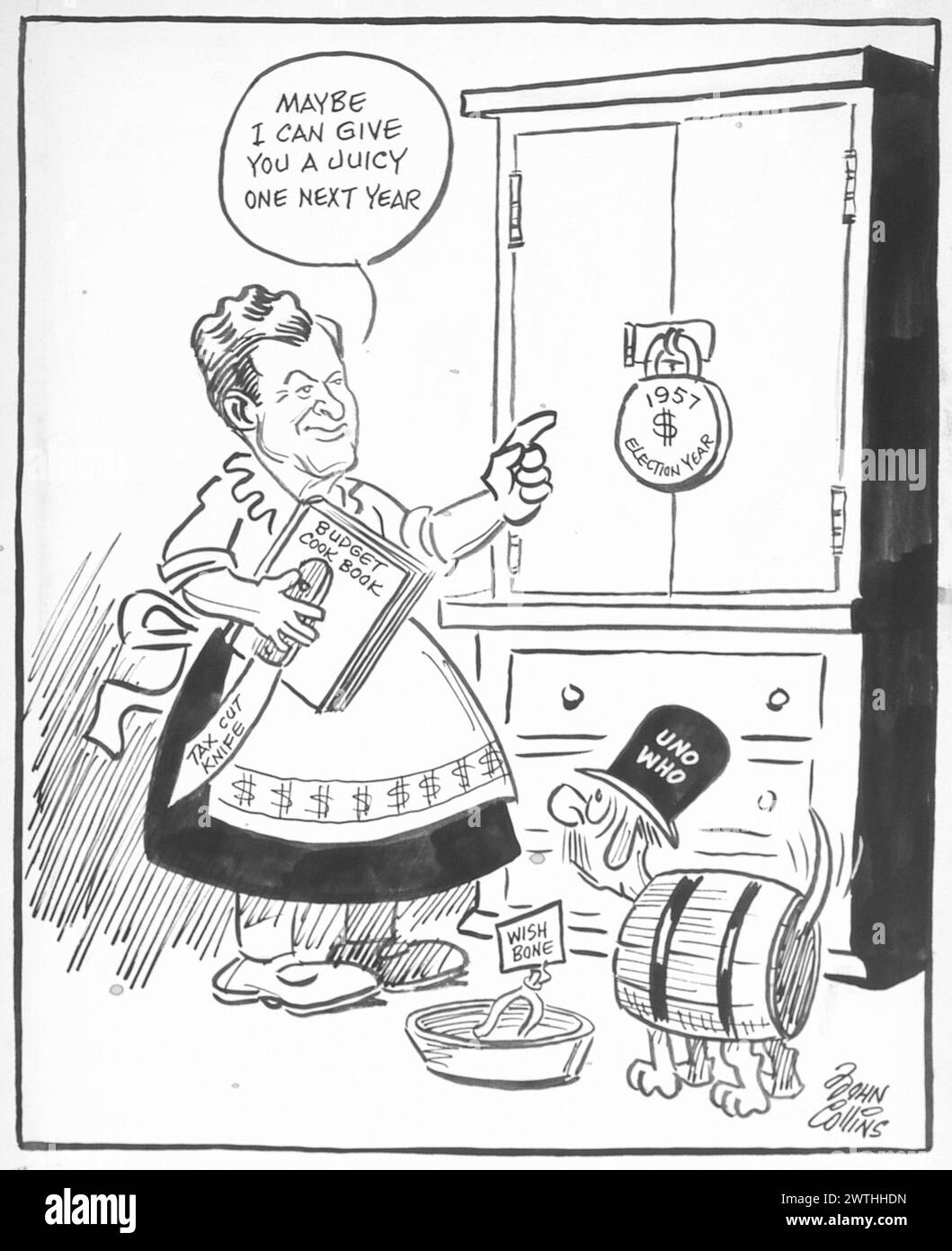Cartoon - Mother Hubbard's Cupboard. John Collins (1917-2007 Stock ...