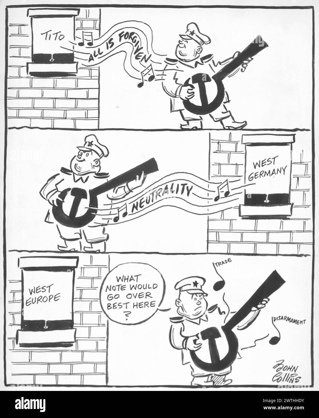 Cartoon - Mr. Banjo. John Collins (1917-2007 Stock Photo - Alamy