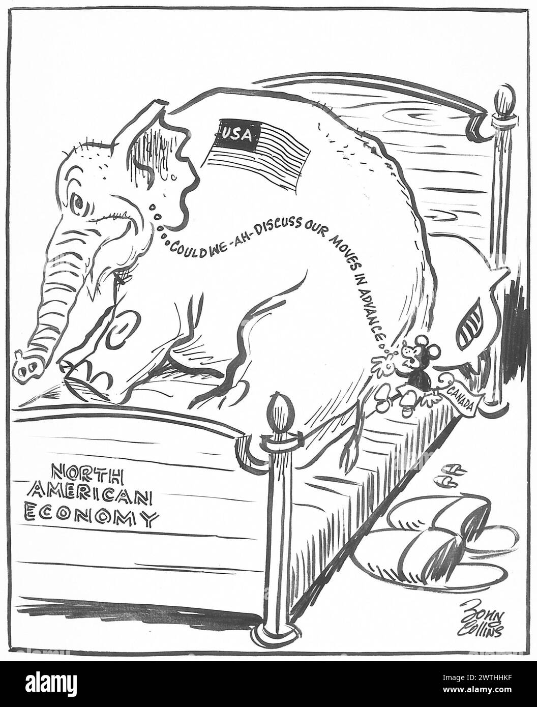 Cartoon - The Elephant and the Mouse. John Collins (1917-2007 Stock ...
