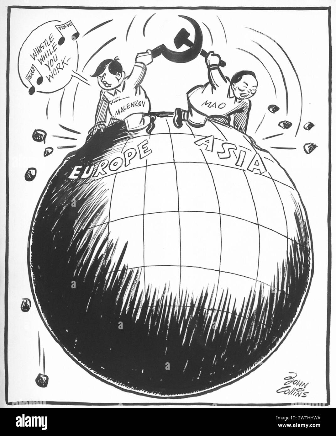 Cartoon - Hammer and Sickle. John Collins (1917-2007 Stock Photo - Alamy