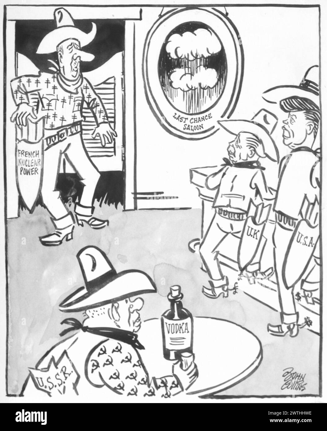 Cartoon - The New Frontiersman. John Collins (1917-2007 Stock Photo - Alamy