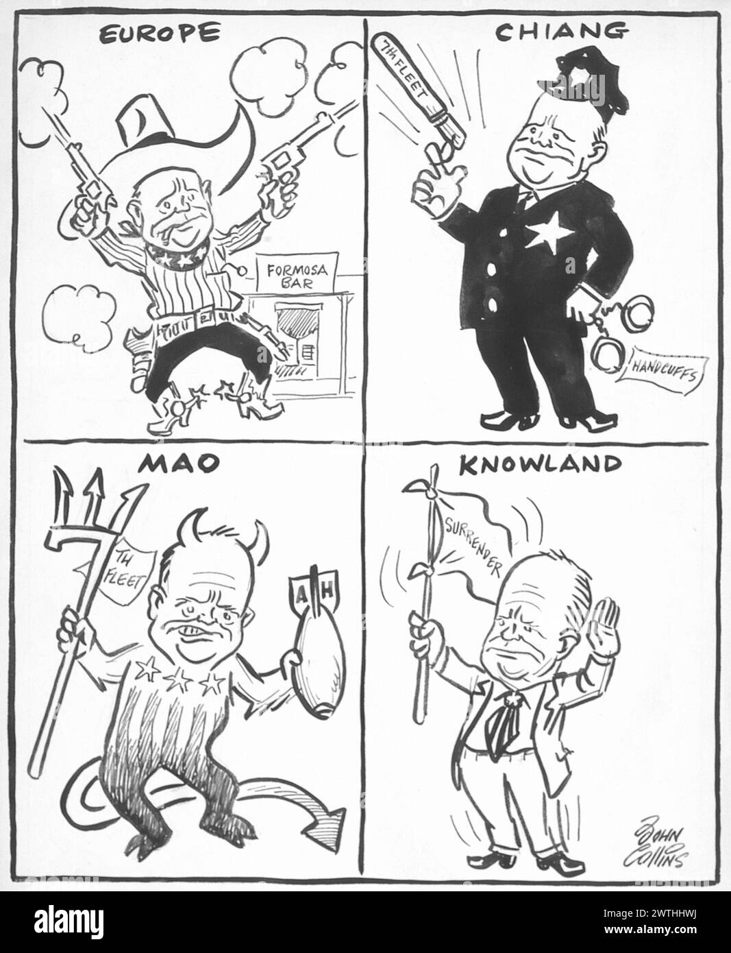 Cartoon - Eisenhower as Seen by-. John Collins (1917-2007 Stock Photo ...
