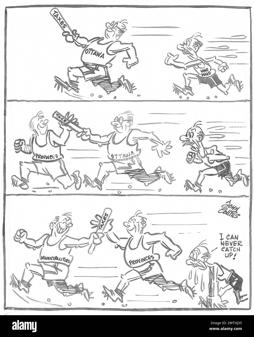 Cartoon - Relay Race. John Collins (1917-2007 Stock Photo - Alamy