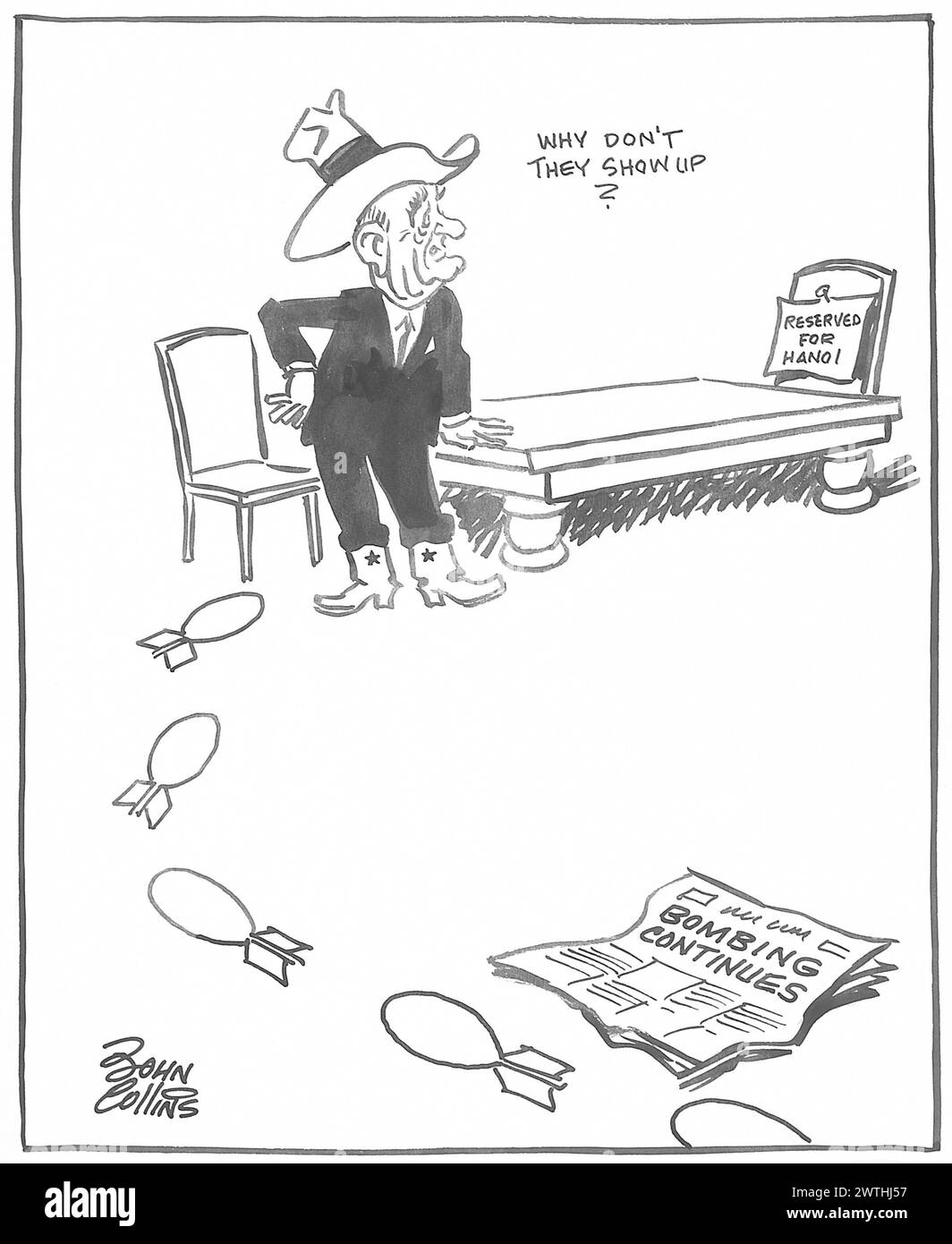 President johnson cartoon Black and White Stock Photos & Images - Alamy