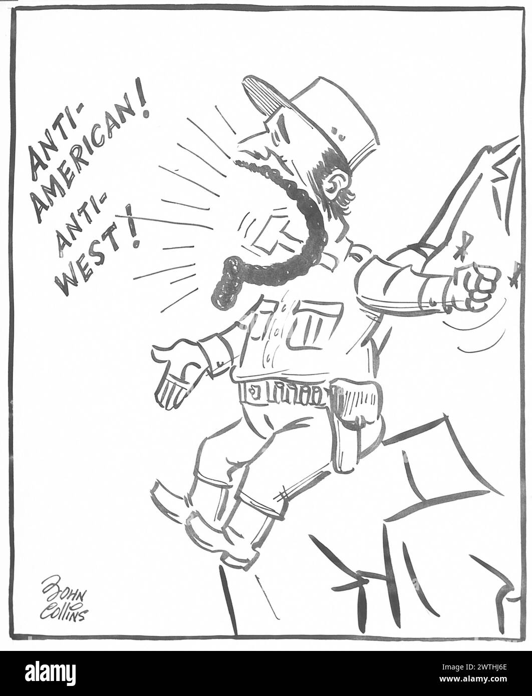 Cartoon - Whose Man in Havana ?. John Collins (1917-2007 Stock Photo ...