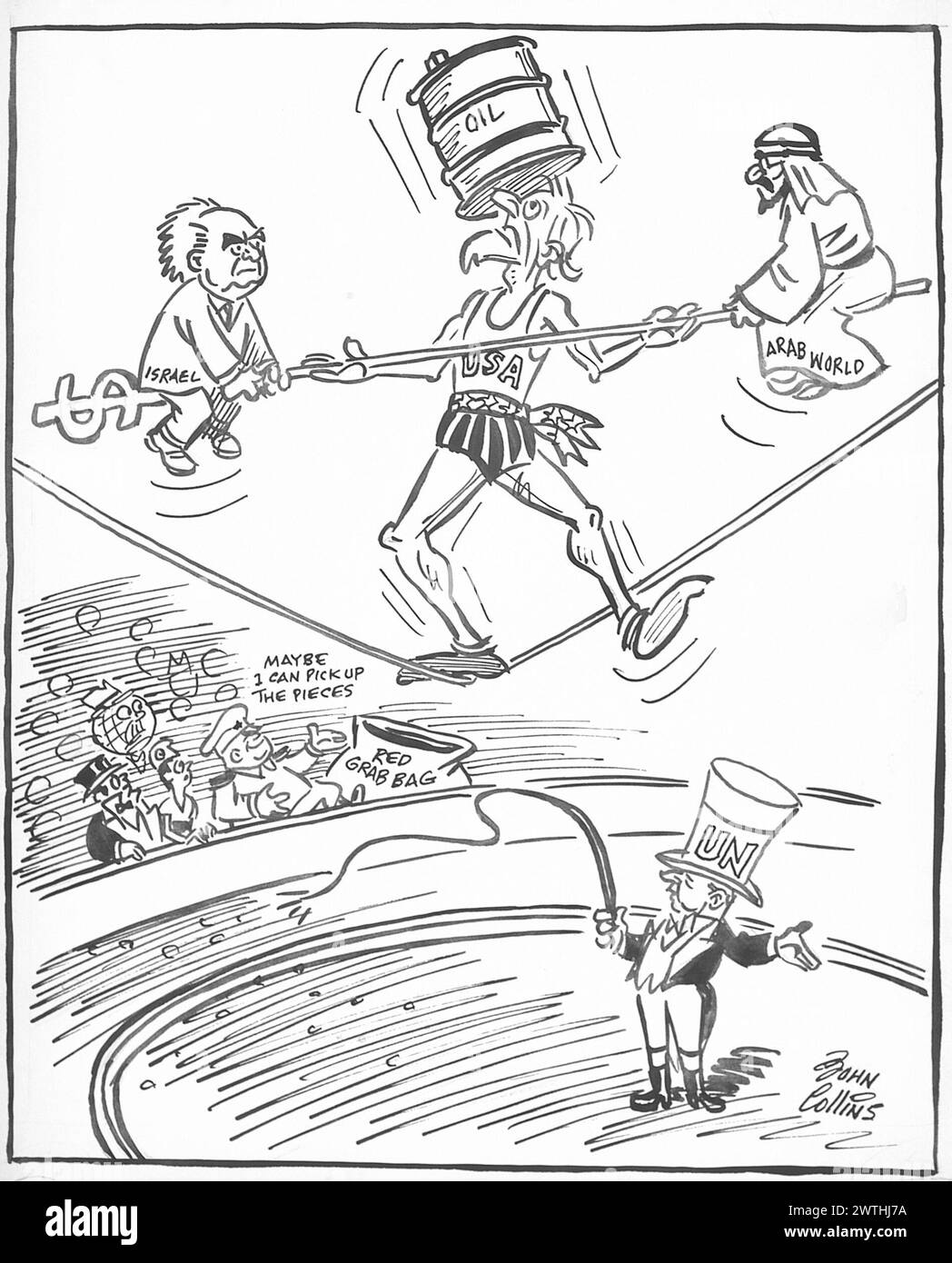 Cartoon - Balancing Act. John Collins (1917-2007 Stock Photo - Alamy