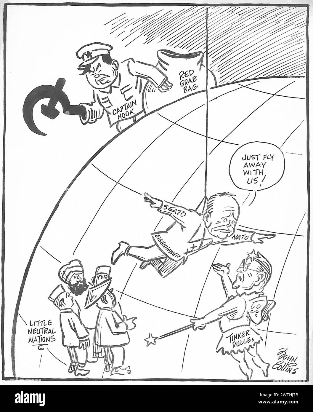 Cartoon - Washington Company of Peter Pan. John Collins (1917-2007 ...