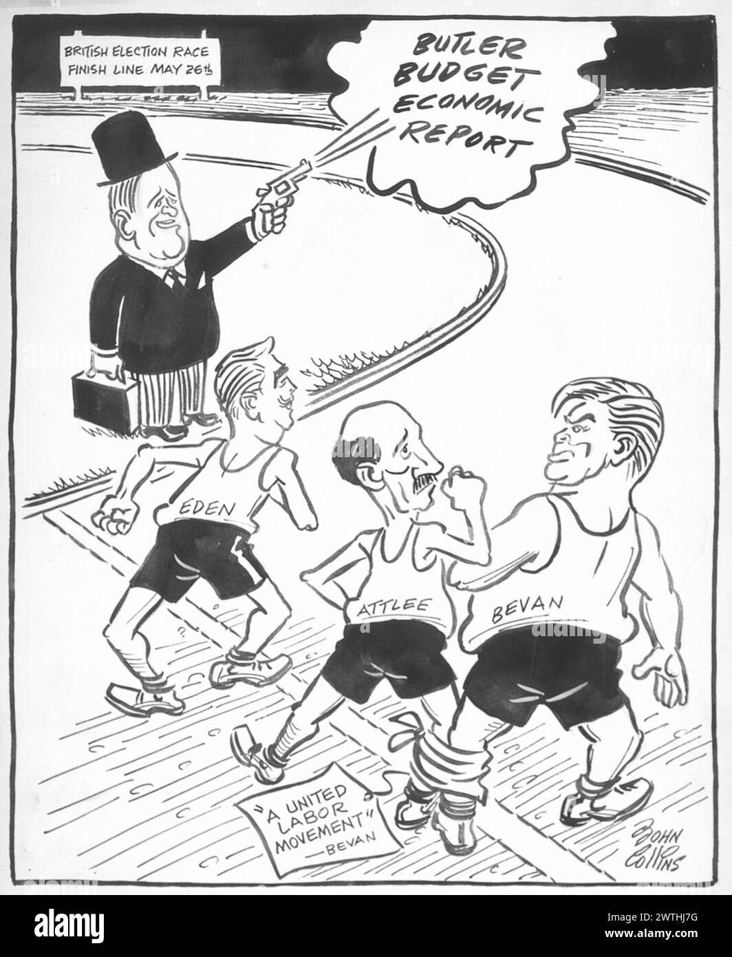 Cartoon - Starter's Gun. John Collins (1917-2007 Stock Photo - Alamy