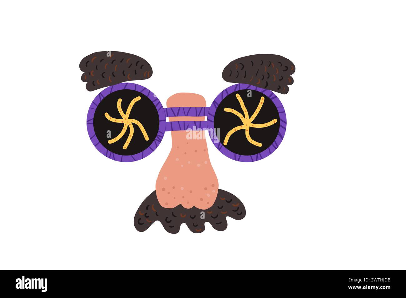 April fools day happy face mask vector hand drawn flat illustration ...