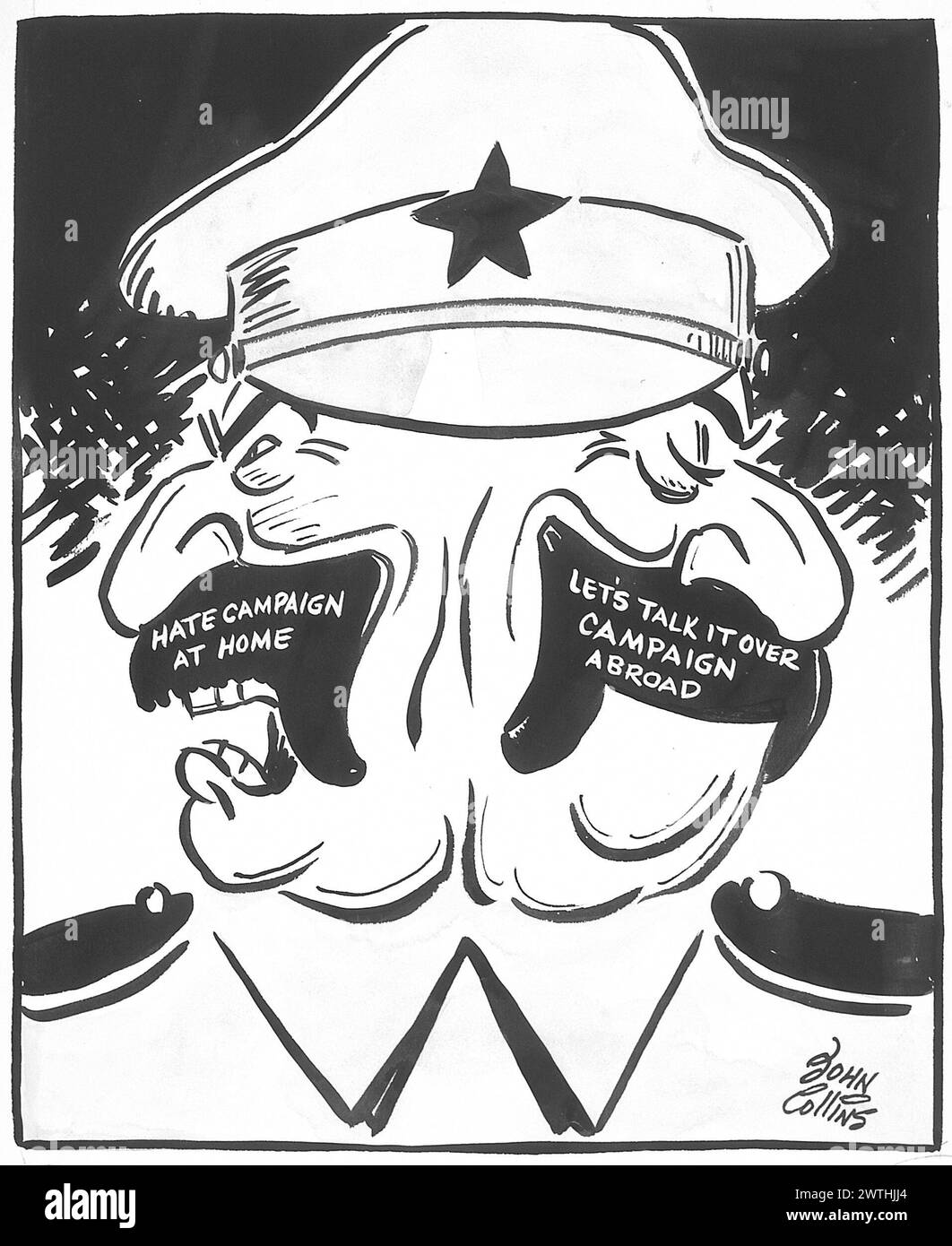 Cartoon - Two Faced. John Collins (1917-2007 Stock Photo - Alamy