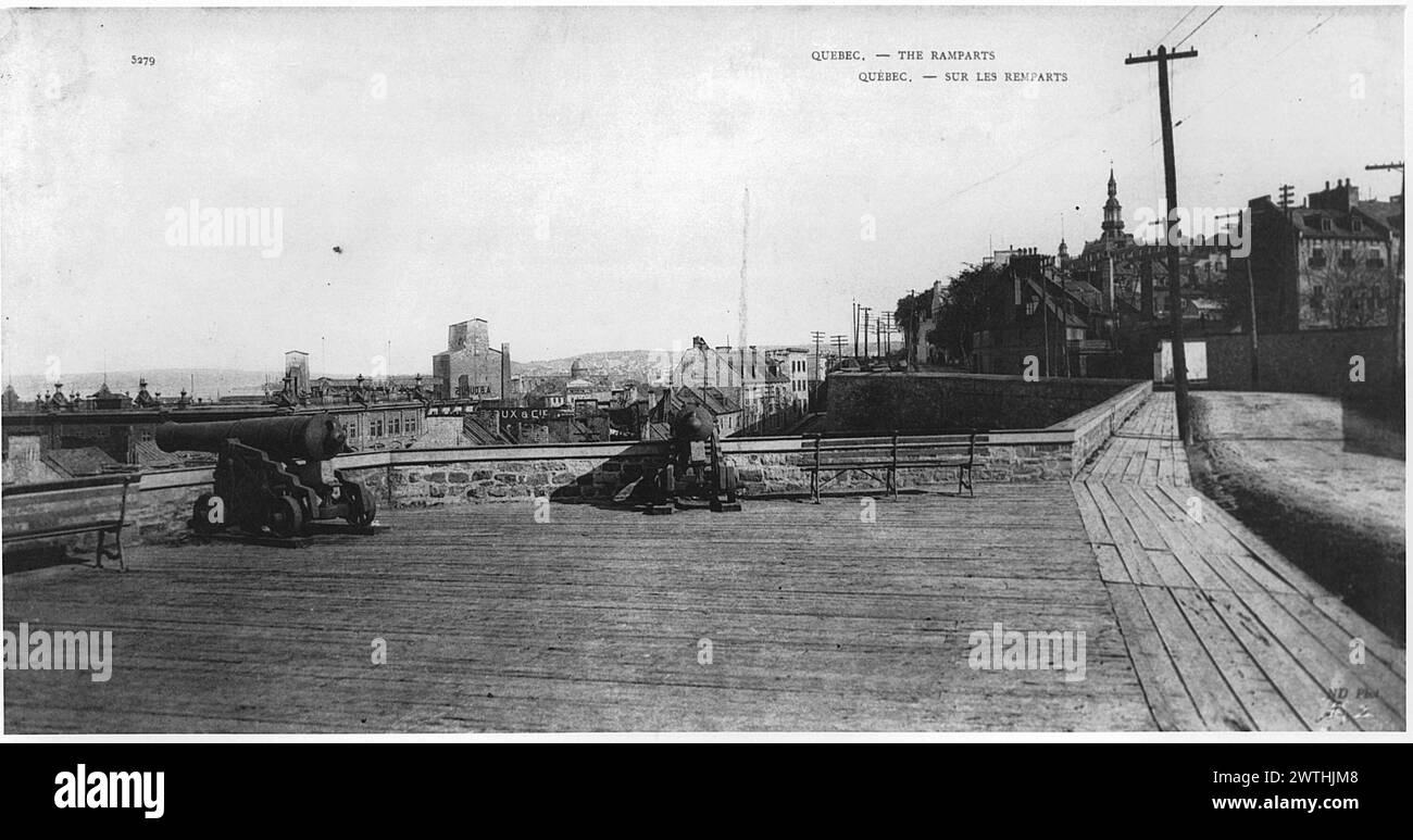 Collotype - The Ramparts, Quebec City, QC, about 1907 Neurdein Frères ...