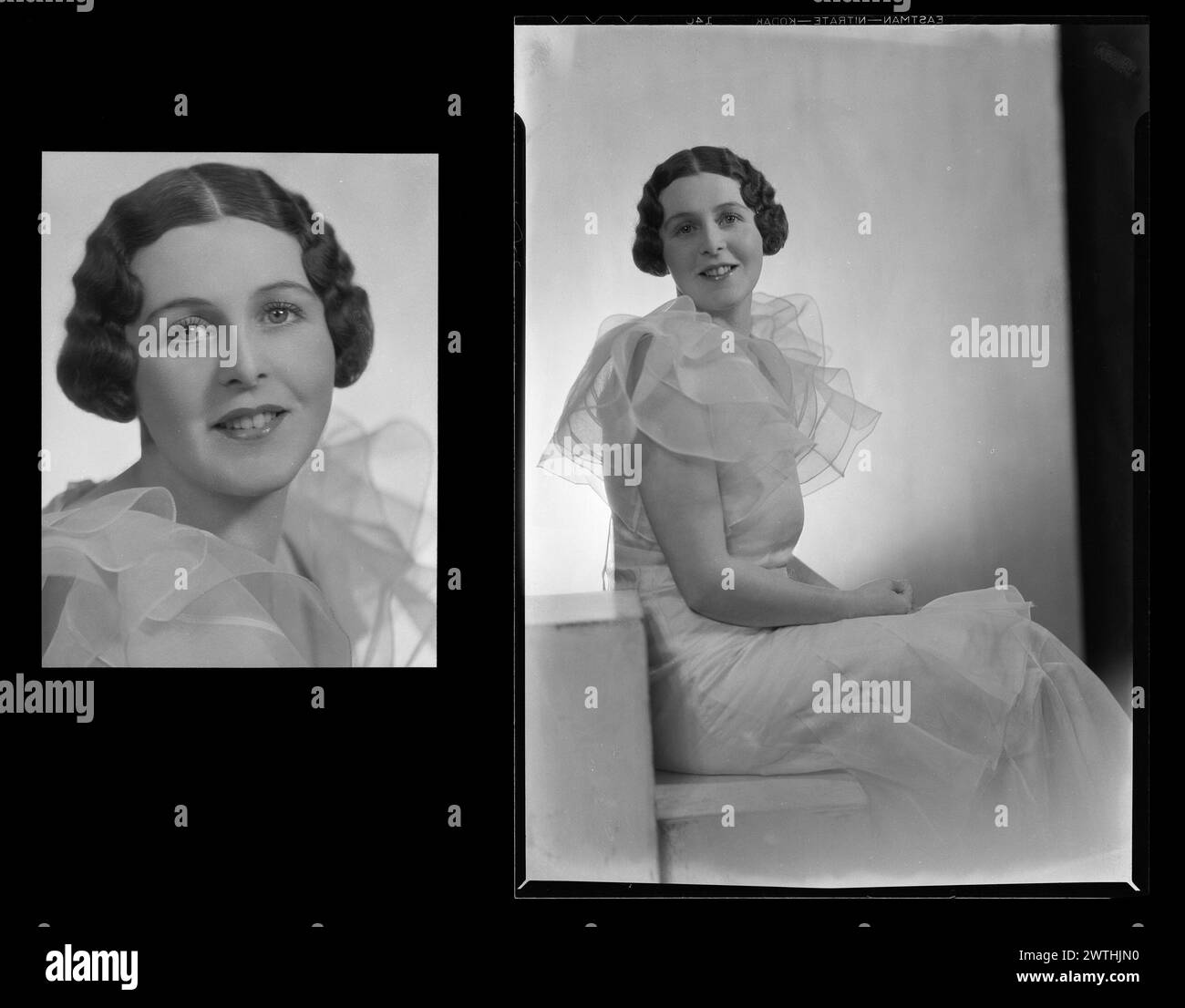 Woman; inscribed 'Mrs Gordon Gibson' Nitrate negatives, gelatin silver ...