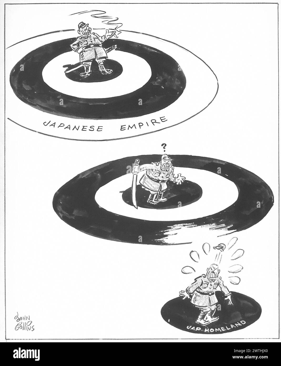 Cartoon - The Shrinking Target. John Collins (1917-2007 Stock Photo - Alamy