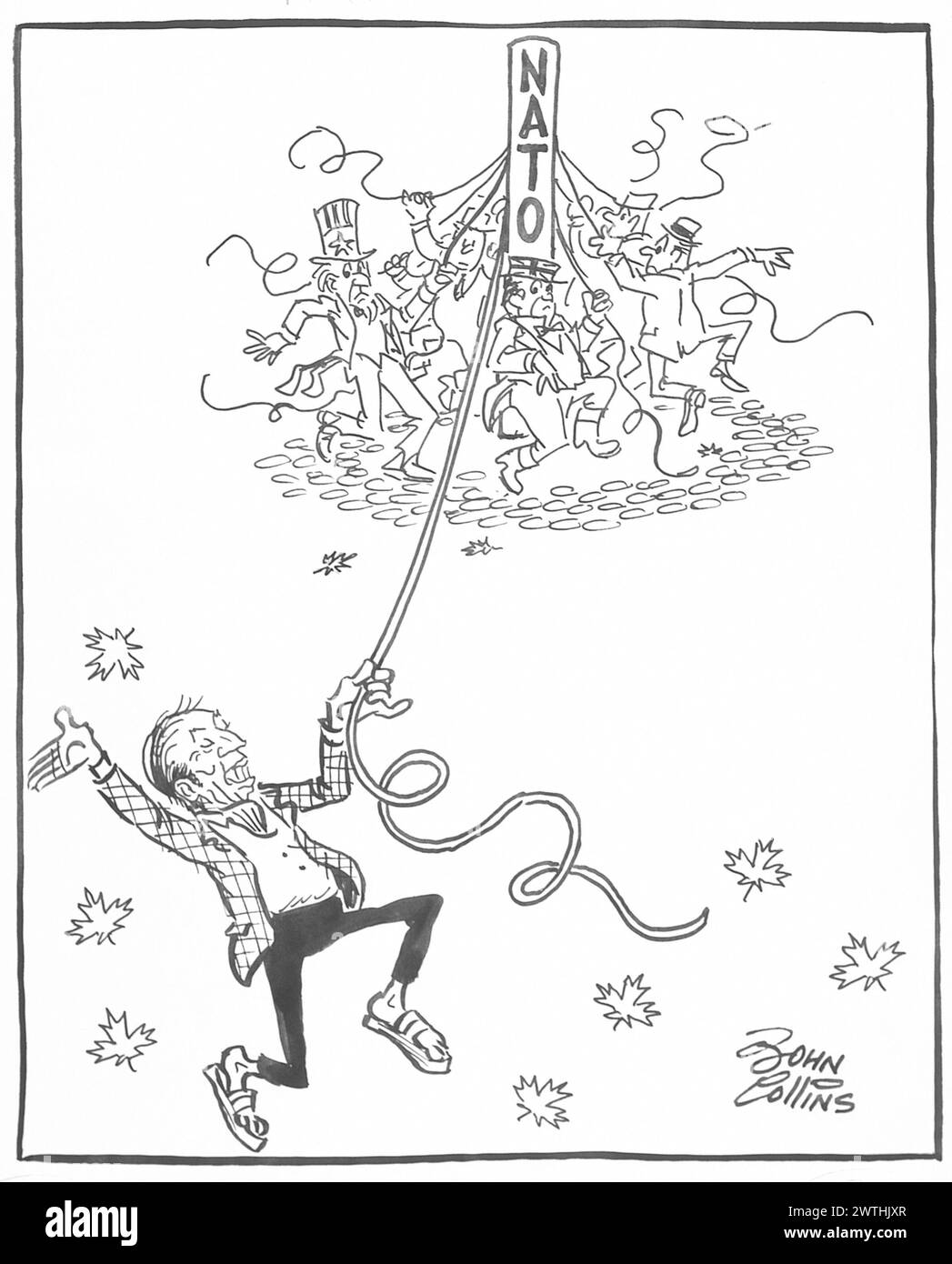 Cartoon - Maypole Dance. John Collins (1917-2007 Stock Photo - Alamy