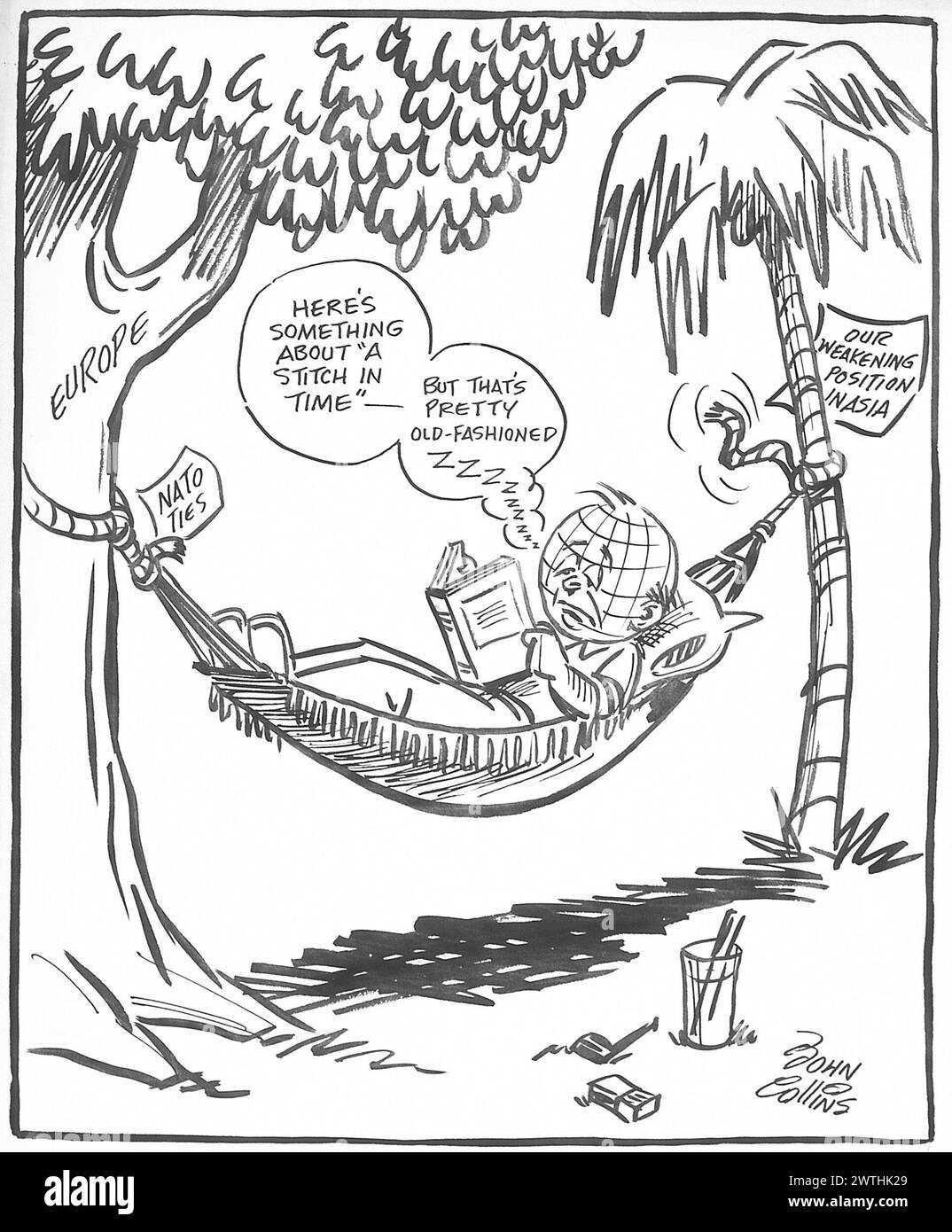 Cartoon - Summer Reading. John Collins (1917-2007 Stock Photo - Alamy