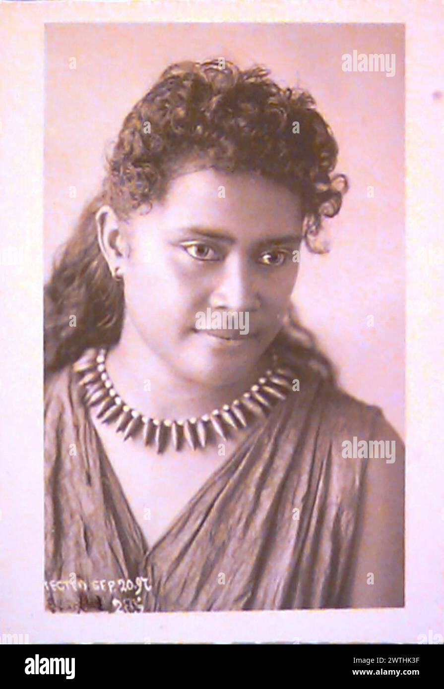 Samoan woman with spiky necklace photographic prints, portraits, black ...